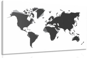 Obraz abstraktní mapa světa v černobílém provedení - 120x80 cm
