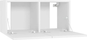 TV stolky 4 ks bílé 60 x 30 x 30 cm kompozitní dřevo 3074450