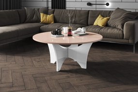 Konferenční stolek Zachary, cappuccino lesk / bílý lesk