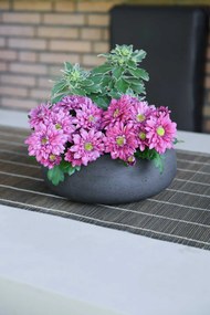 Dekorační mísa PERA, sklolaminát, průměr 27 cm, antracit