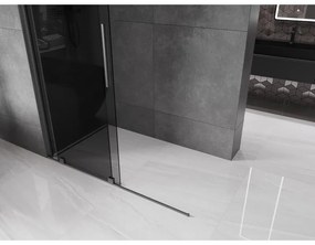 Mexen Velar, sprchová zástěna s posuvnými dveřmi Walk-in 150 x 200 cm, 8mm šedé sklo, grafit broušený, 871-150-000-43-66