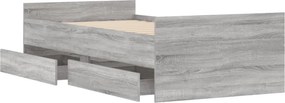 Rám postele se zásuvkami šedý sonoma 90 x 200 cm 3207376