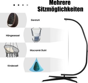 Costway 150 kg rám závěsného křesla rám závěsný rám křesla XXL 207 cm závěsný