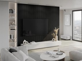 Mexen Lam-F, akustické stěnové lamely 275 × 30 cm, plstěný podklad 8 mm, technická dýha, dub černý stříbřitý, S105-275307-3015-025