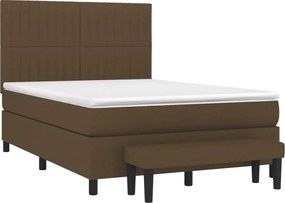 Box spring postel s matrací tmavě hnědá 140x190 cm textil 3136752