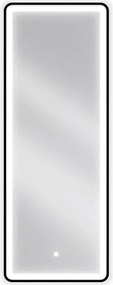 Mexen Coro osvětlené koupelnové zrcadlo 45 x 120 cm, LED 6000K, anti-fog, černý rám - 9817-045-120-611-70
