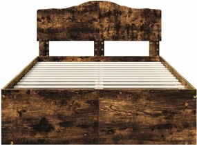 Rám postele Kouřový dub 120 x 200 cm Masivní borové dřevo 3412920