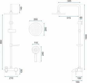 Rea Luis - sprchový set s vanovým výtokem, chrom, REA-P7007