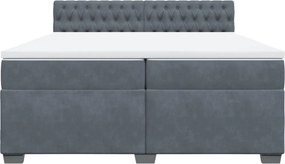 Box spring postel s matrací tmavě šedá 200x200 cm samet 3288709