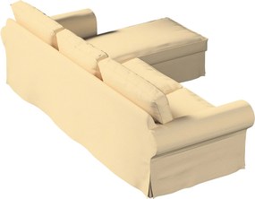 Potah na pohovku IKEA Ektorp 2-místná s lenoškou barva béžová látka lesklé, pletený vzor