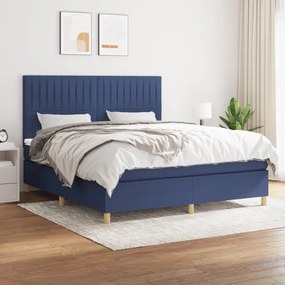 Box spring postel s matrací modrá 180x200 cm textil 3142519