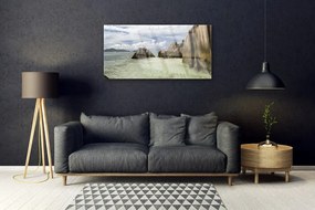 Obraz na skle Skála Krajina 140x70 cm