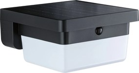 P 95748 Hybrid LED venkovní nástěnné svítidlo Isleen domovní 230V + solární IP44 hranaté 163x163mm 3000K 2,3W 230V černá - PAULMANN