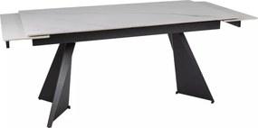 Jídelní rozkládací stůl Laconi 160/220 cm keramika bílý mramor/černý