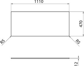 Sapho Cirasa deska 111 x 1,2 x 46,5 cm rockstone bílá matná CRR111-0101