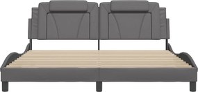 Rám postele Viana bez matrace šedý 180x200 cm umělá kůže 3208113