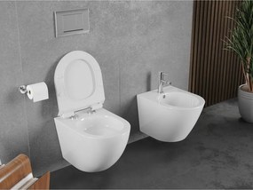 Mexen Lena WC mísa Rimless Tornado s pomalu sklopným slim sedátkem, duroplast, bílý lesk - 30224000T