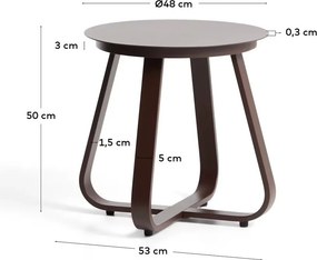 Kovový kulatý zahradní stolek ø 48 cm Tamaris – Kave Home
