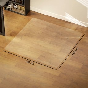 HOMCOM Podložka na ochranu podlahy, protiskluzová, tloušťka 1,5 mm, 120x120 cm, průhledná