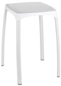 Bílá stolička s nohami z nerezové oceli Wenko Losani