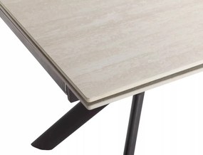 Jídelní rozkládací stůl Norton 160/240 cm keramika travertin/černý