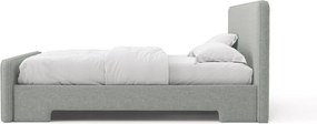 Světle šedá čalouněná dvoulůžková postel s roštem 140x200 cm Eda – Micadoni