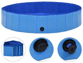 vidaXL Skládací bazén pro psy modrý 160 x 30 cm PVC