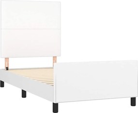 Rám postele s čelem bílý 90x190 cm umělá kůže 3125422