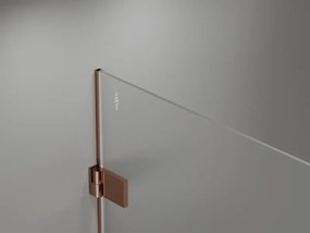 Mexen Lunar-B, výklopný sprchový kout levý 90 x 80 cm, 8mm čiré sklo, profil měděná matná, 832-090-080-65-00-L