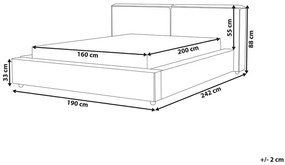 Manšestrová postel 160 x 200 cm šedá LINARDS Beliani