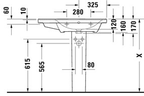 Duravit D-Neo - Umyvadlo do nábytku asymetrické 800 x 480 mm, umyvadlo vpravo, bílá 2370800000