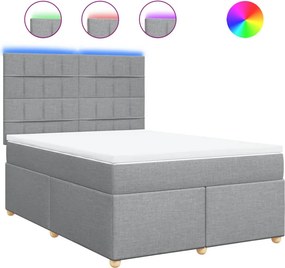 Box spring postel s matrací světle šedá 160 x 200 cm textil 3293631