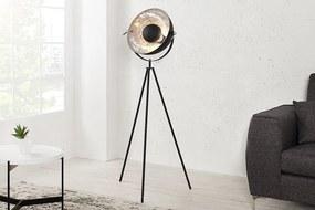 Designová stojanová lampa Atelier 145 cm černo-stříbrná