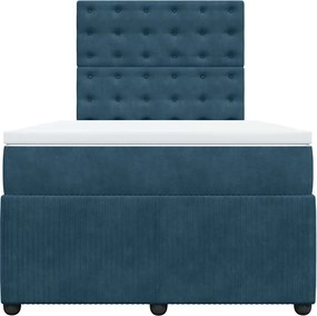 Box spring postel s matrací modrá 120 x 200 cm samet 3294626
