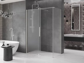 Mexen Velar, sprchový kout s posuvnými dveřmi 150 x 80 cm, 8mm sklo námraza, broušená ocel, 871-150-080-31-97