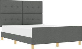 Rám postele s čelo Tmavě šedá 160 x 200 cm textil 3344740
