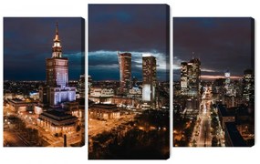 Vícedílný obraz Panorama Centra Varšavy V Noci Nedostatek Nedostatek Plátno Canvas 180x120