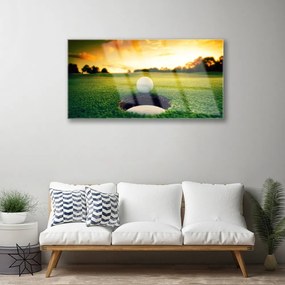 Obraz na skle Golfový Míček Tráva Příroda 140x70 cm