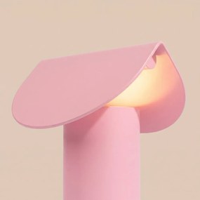 Růžová hliníková LED stolní lampa (výška 15 cm) BISCUIT – Thoro