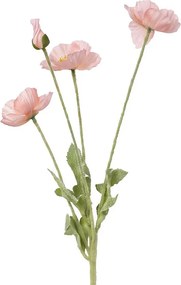 Světle růžová umělá květina vlčí mák - 60cm