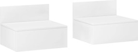 HOMCOM Set 2 Plovoucích Nočních Stolků s Úložným Prostorem 43x36,5x30,5 cm Bílá | Aosom