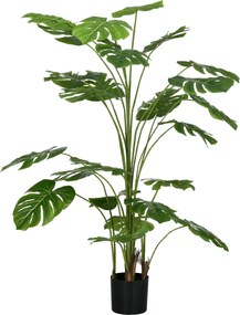 HOMCOM Umělé rostliny, umělá Monstera Deliciosa, 180 cm umělá rostlina s 24 větvemi, pokojová rostlina, umělý strom, rostlinná dekorace do interiéru,…