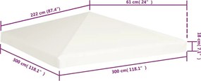 vidaXL Nepromokavá náhradní střecha na altán 310g/m² 3x3m [44782] Barva: Cihlová
