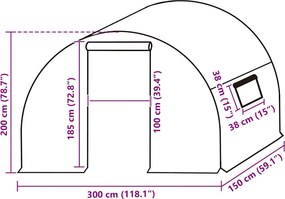 Náhradní plachta na skleník (4,5 m²) 3 x 1,5 x 2 m průhledná 316434