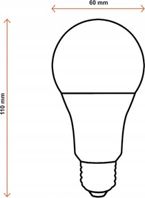 SADA 10x LED žárovka E27 A60 15W 1200lm 3000K - teplá bílá