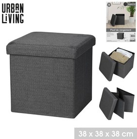 URBAN LIVING FORNORD Čalouněný úložný box/taburet, barva tmavě šedá