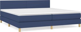Box spring postel s matrací modrá 200x200 cm textil 3140487