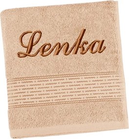 Bellatex Froté osuška proužek s výšivkou jména 70x140 cm Béžová