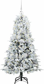 Umělý Skládací Vánoční Strom s stojanem Bílá 150 cm PE a PVC 3397476