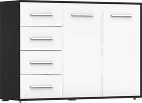 IDZ Komoda FRIDA 2D4S 01, 135 cm Bílá / Černá